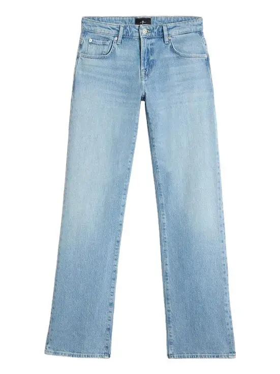 7 For All Mankind Low Straight Leg Jeans - Blue / Neutral