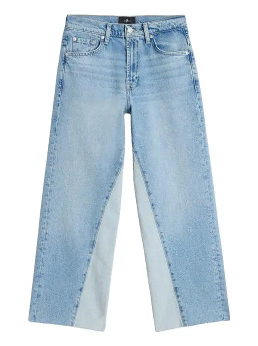 7 For All Mankind Paneled Stovepipe Straight Ankle - Blue / Neutral