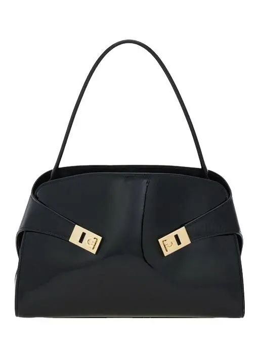 FERRAGAMO Hug Soft Shoulder Bag - Black