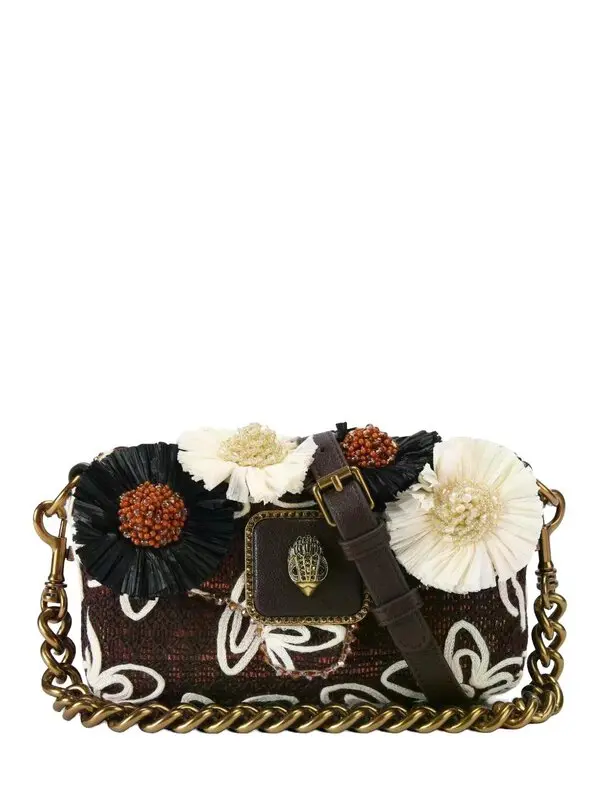 Kurt Geiger Mini Pimlico Flower-appliqué Shoulder Bag - Brown