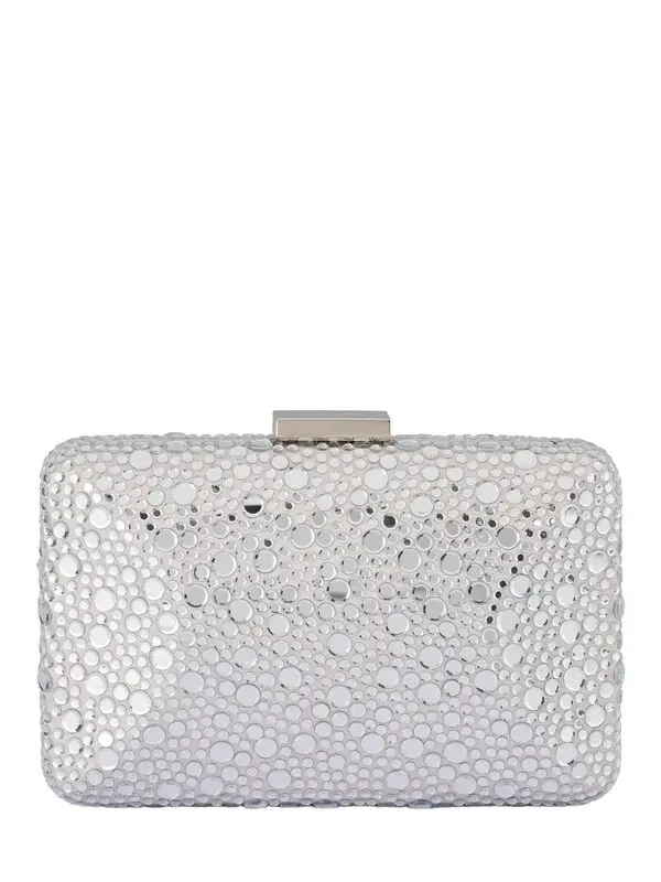 OLGA BERG Harriet Crystal Frame Clutch - Silver