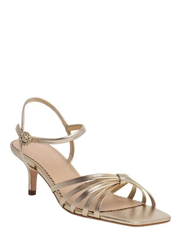 Cinq À Sept Malia Ankle Strap Sandal - Light Gold Metallic