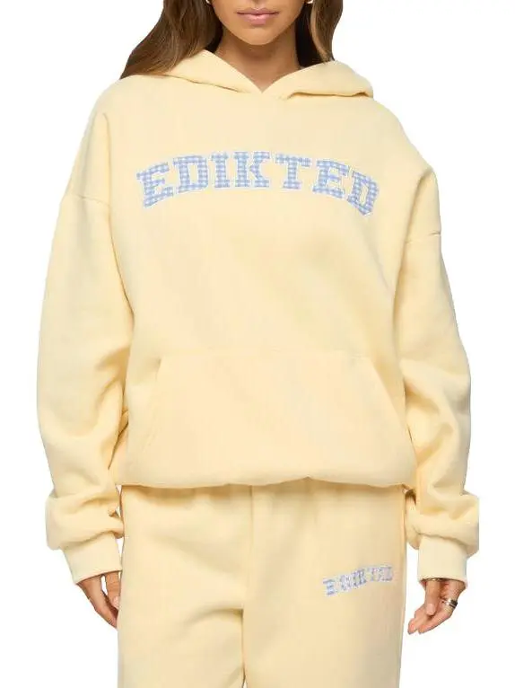 EDIKTED Oversized Cotton-blend Hoodie - Yellow
