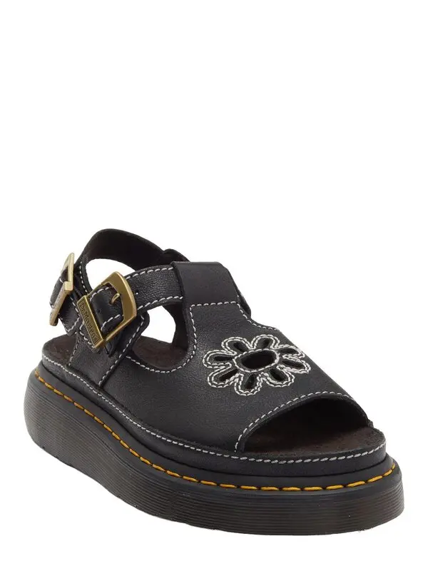 Dr. Martens Dunnet Flower Slingback Sandal - Black