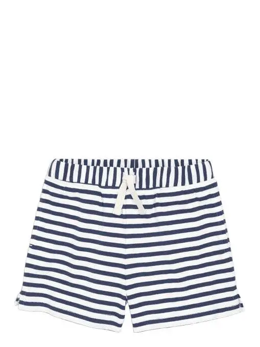 PRIMARY Striped Baby Play Short - Sunwashed Navy White Stripe