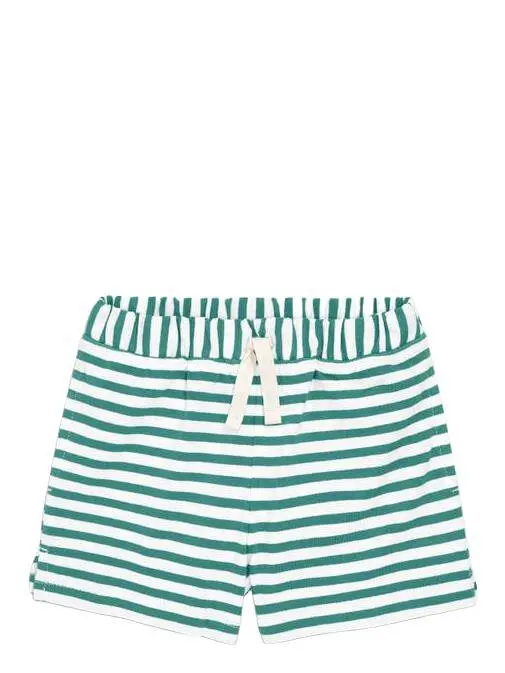 PRIMARY Striped Baby Play Short - Sunwashed Teal White Stripe