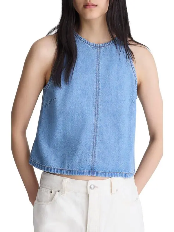Madewell Airy Denim Shell Tank Top - Clean Soft Sky