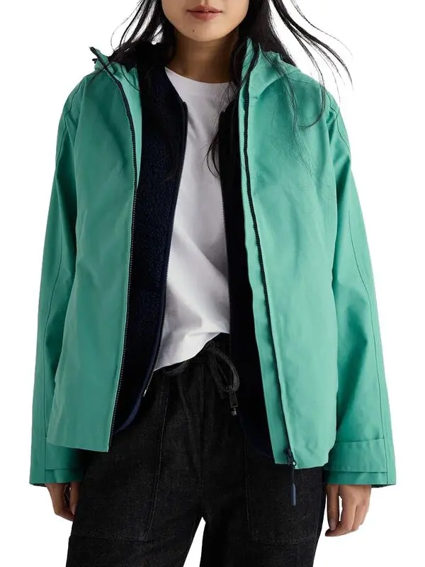 SEASALT CORNWALL Waterway Hooded Waterproof Jacket - Sage Leaf