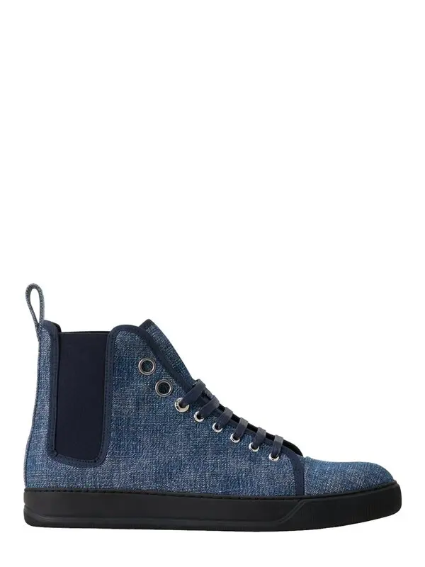LANVIN Dbb1 High-top Denim Sneakers - Blue Denim