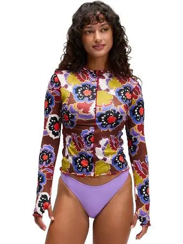 SEEA SWIMWEAR Sila Long Sleeve Top - Anemone (soft Tricot)