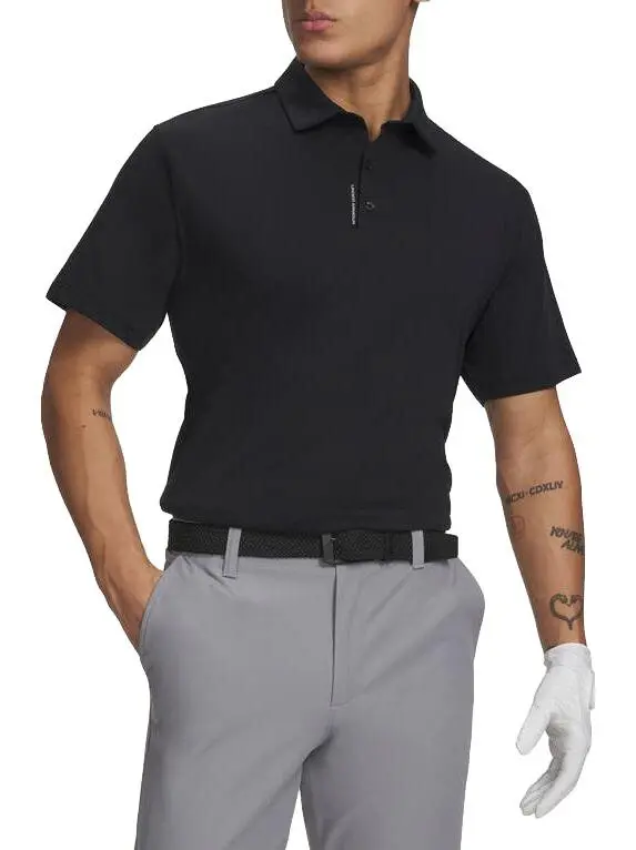 Under Armour Ua Armourdry Solid Performance Golf Polo - Black