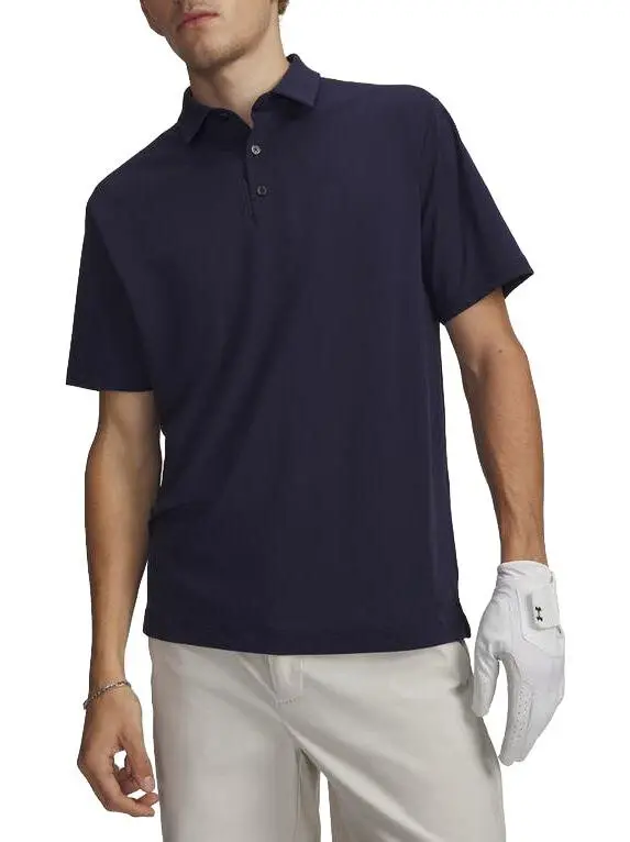 Under Armour Ua Armourdry Solid Performance Golf Polo - Midnight Navy