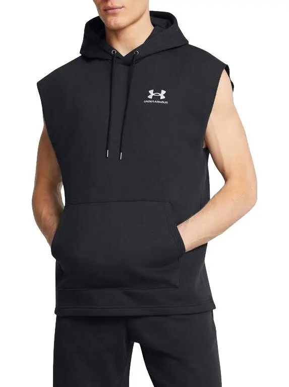 Under Armour Icon Fleece Sleeveless Hoodie - Black