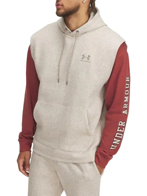 Under Armour Icon Fleece Sleeveless Hoodie - Timberwolf Taupe