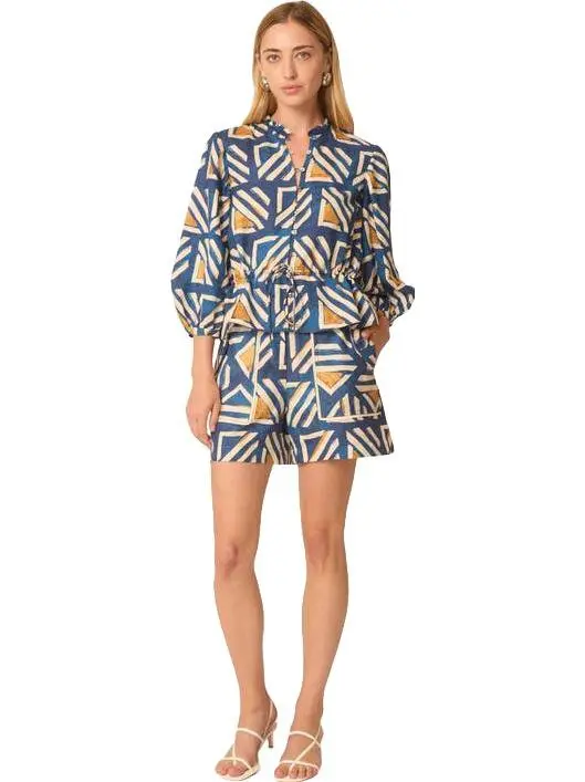 GF476 Geometric Print Shorts - Metropolis