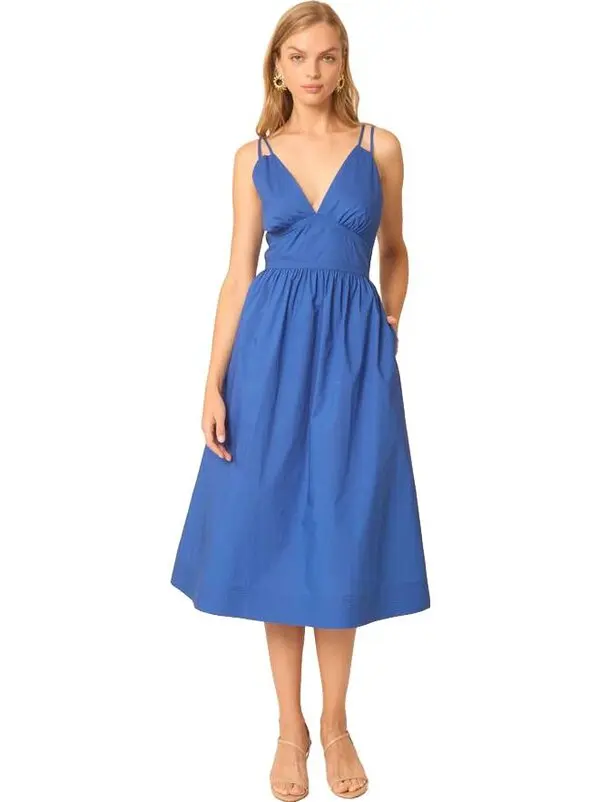 GF285 Floria Halter Midi Dress - Azure