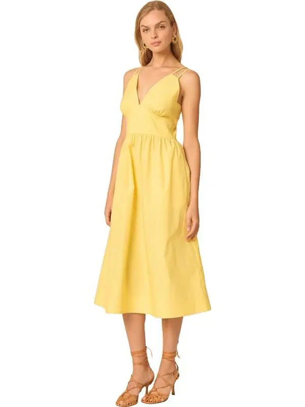 GF285 Floria Halter Midi Dress - Lemon