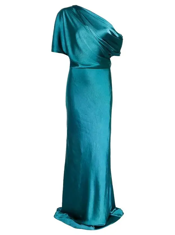Amsale Off-shoulder Draped Maxi Dress - Blue