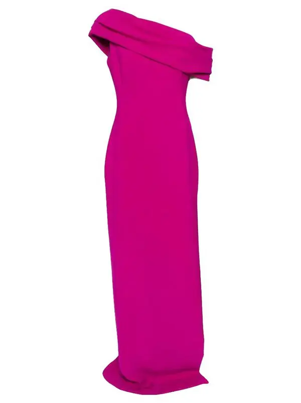 Amsale Off-shoulder Maxi Dress - Pink