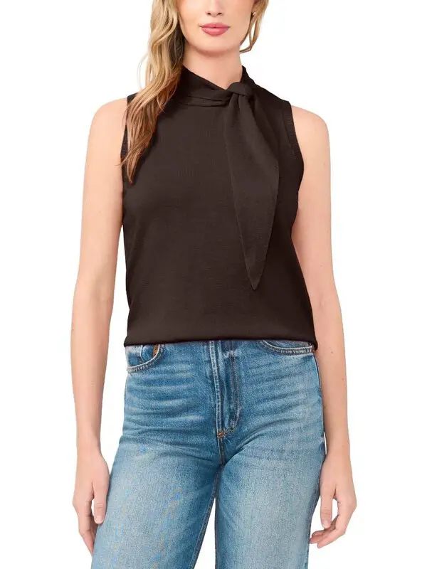 CECE DUPRAZ Tie Neck Sleeveless Sweater - Delicioso