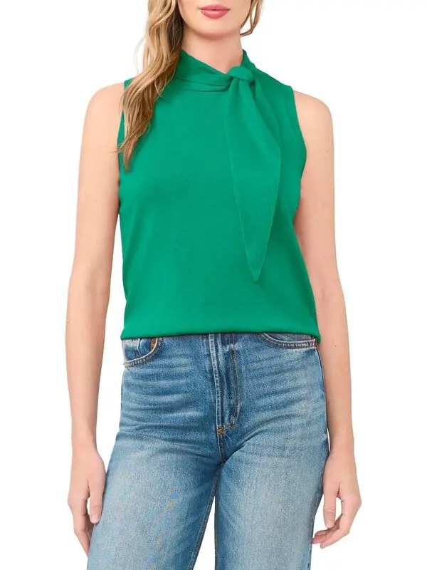 CECE DUPRAZ Tie Neck Sleeveless Sweater - Minty Green
