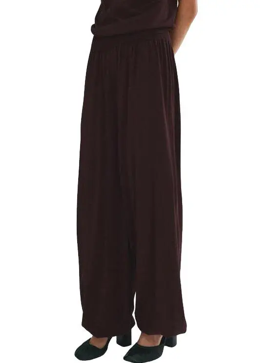 Mango Knit Balloon Leg Trousers - Wine
