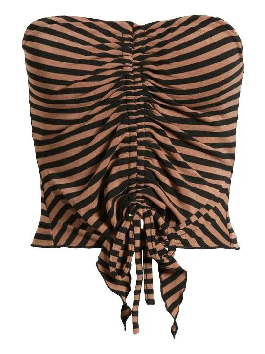 BDG URBAN OUTFITTERS Striped Bandeau Top - Brown Stripe