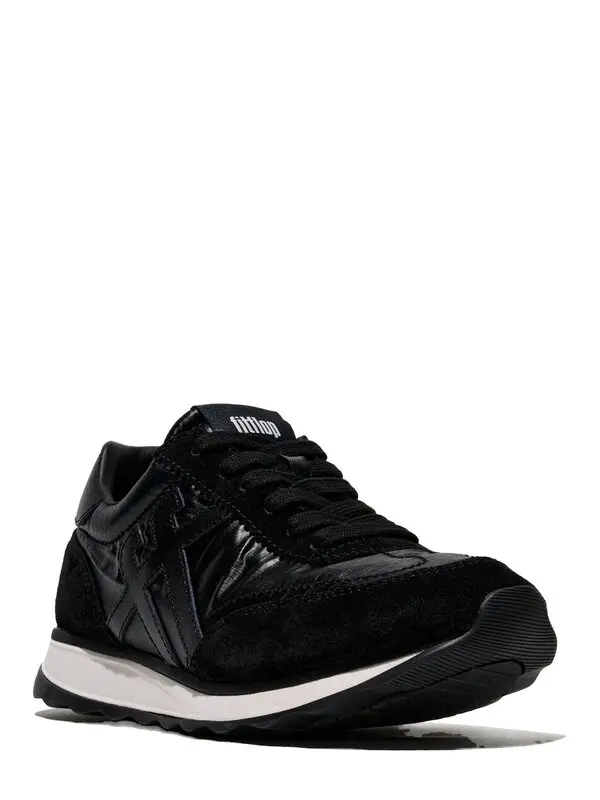 Fitflop Retro-q Ff Met-suede Sneakers - Black