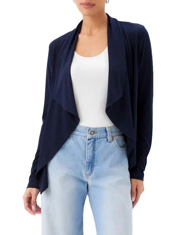 Karen Kane Open Front Cardigan - Navy