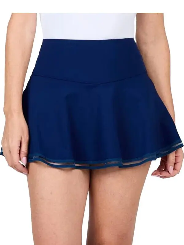 SOFIBELLA Staples 13in Tennis Skirt - Navy