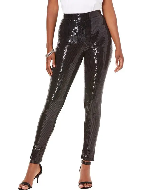 Roaman's Sequin Legging - Black