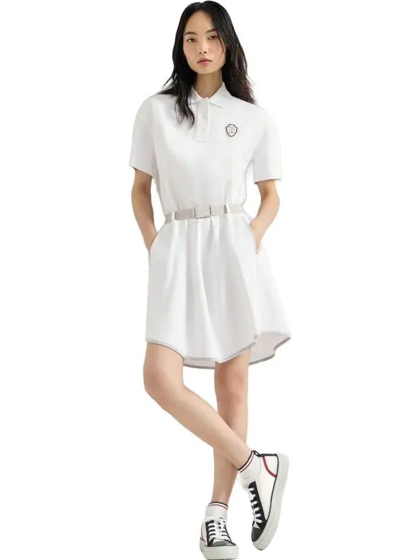 Brunello Cucinelli Couture Interlock Mini Dress With Logo - White