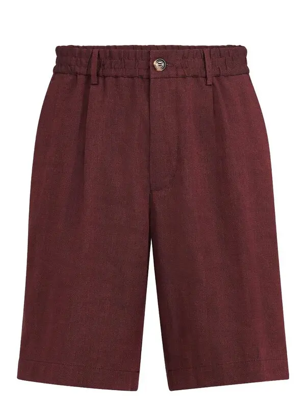 Brunello Cucinelli Chevron Bermuda Shorts - Cherry