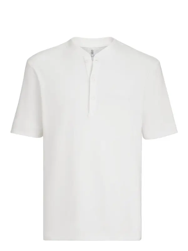 Brunello Cucinelli Henley Collar T-shirt - White