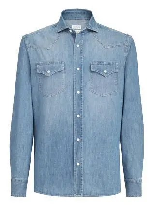 Brunello Cucinelli Easy Fit Shirt - Light Denim