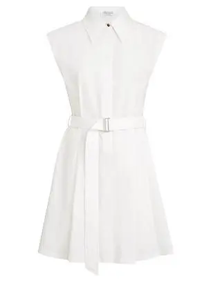 Brunello Cucinelli Mini Chemisier Dress With Monili - Panama