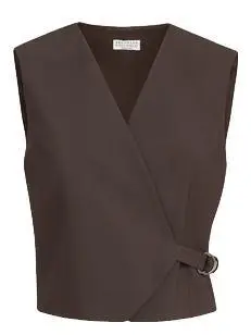 Brunello Cucinelli Wool Blend Vest - Cocoa