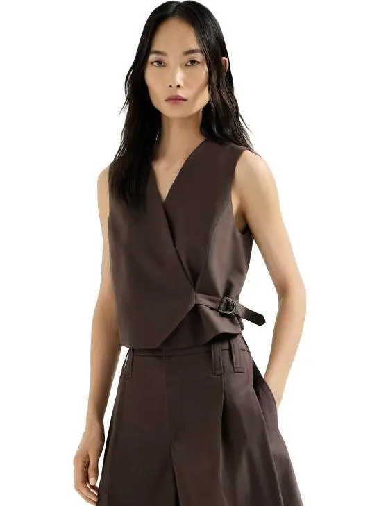 Brunello Cucinelli Wool Blend Vest - Cocoa