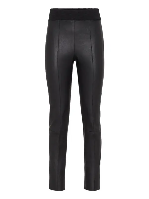 Brunello Cucinelli Stretch Nappa Leggings - Black