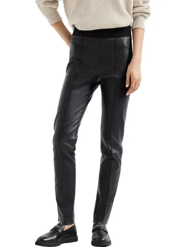 Brunello Cucinelli Stretch Nappa Leggings - Black