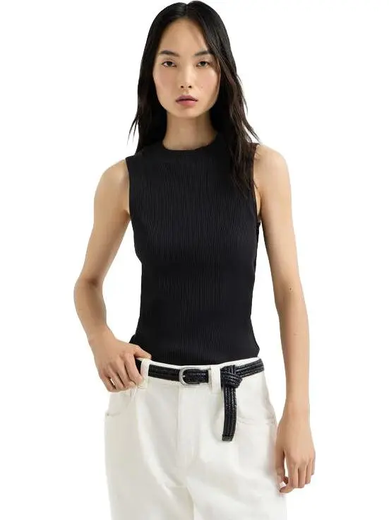 Brunello Cucinelli Ribbed Jersey Top - Black