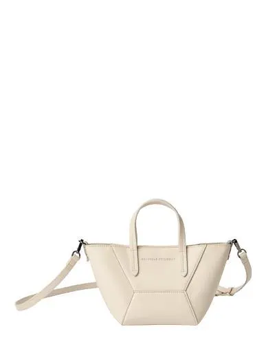 Brunello Cucinelli Mini Bag With Monili - Ivory