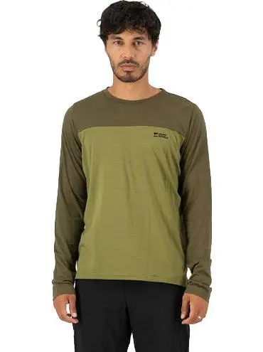 MONS ROYALE Diversion Merino Long-sleeve Bike Jersey - Fern/olive