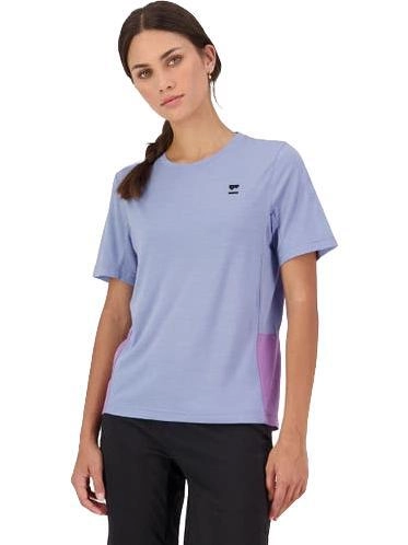 MONS ROYALE Tarn Merino Shift Short-sleeve Shirt - Skyline/bloom