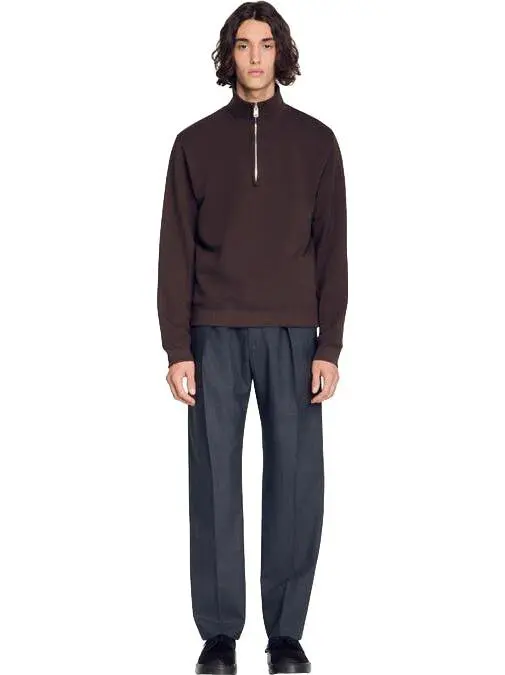 Sandro Cotton Sweatshirt - Chocolate