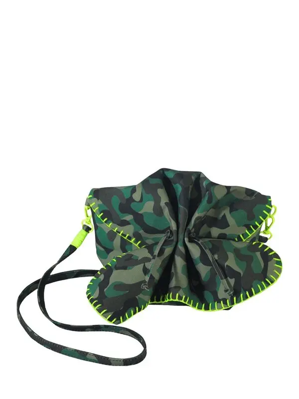 Carlos Falchi Medium Butterfly Suede Leather Bag - Camouflage