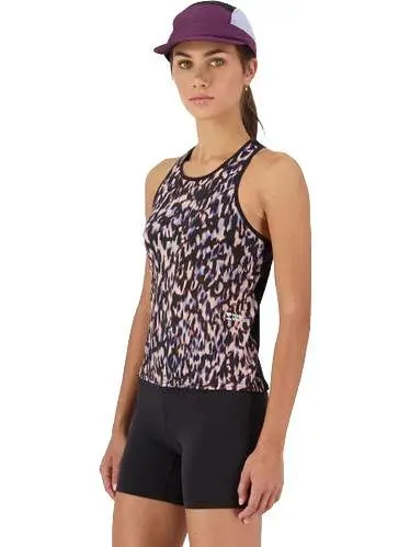 MONS ROYALE Bella Merino Tank Top - Rock Leopard/black