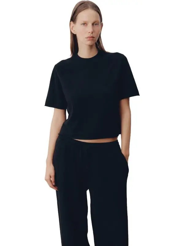 ALL MY LOVE Cashmere Crewneck Tee - Onyx