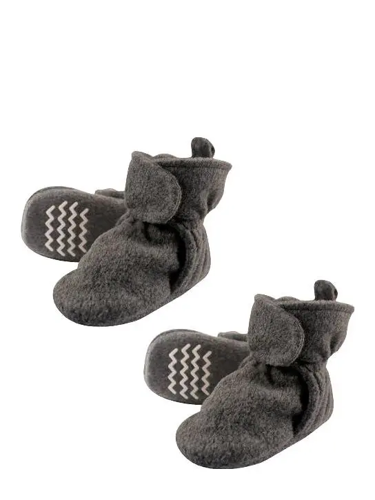 HUDSON BABY Fleece Booties - Dark Gray