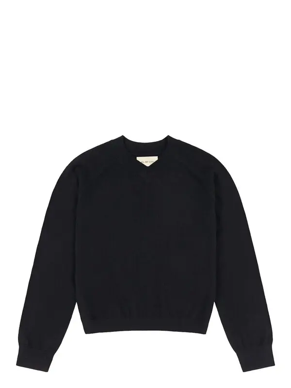 ALL MY LOVE Cashmere V-neck Sweater - Onyx